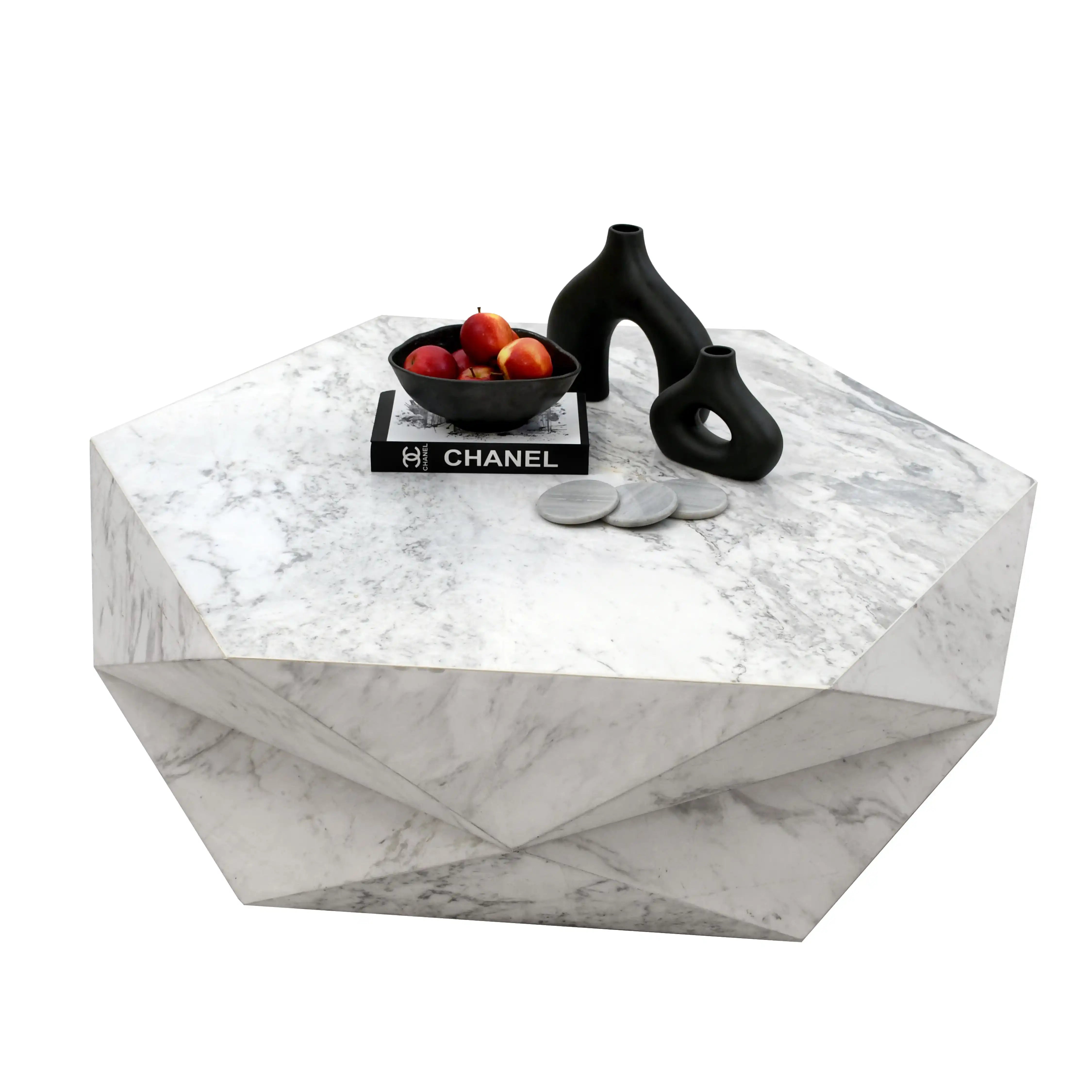 Felix Coffee Table | Designer Coffee Table with Metal Accents | Marbeya ...