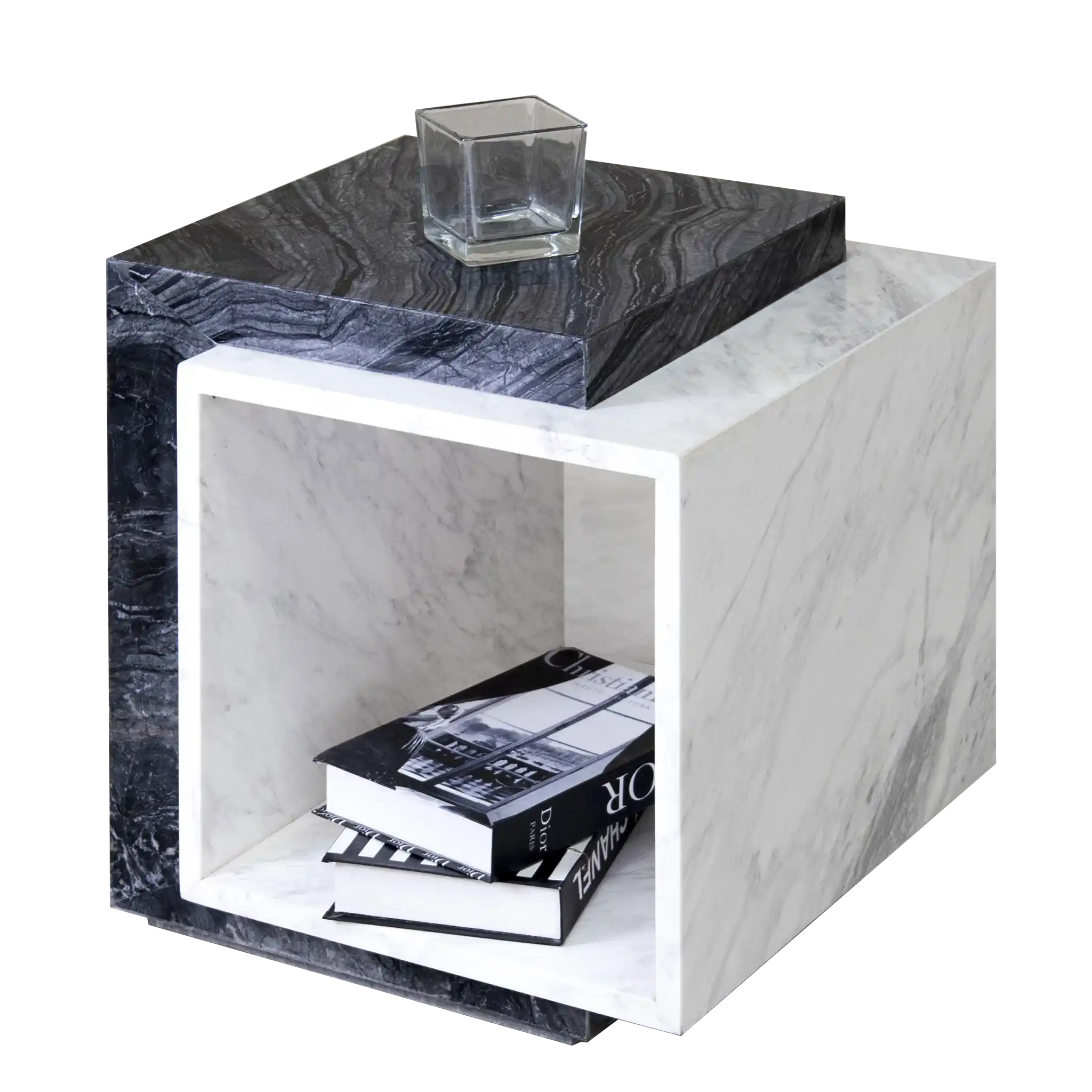 Igore Side Table| Marble Side Table| Cube Shaped Marble Table – Marbeya ...