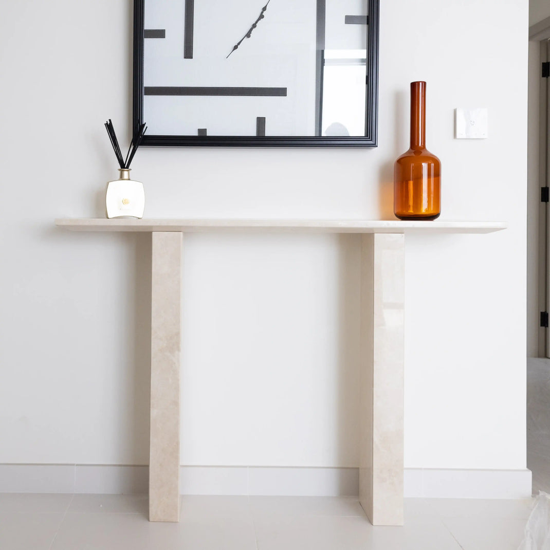 Office Console Table | White, Grey & Black Marble Options | Beige ...