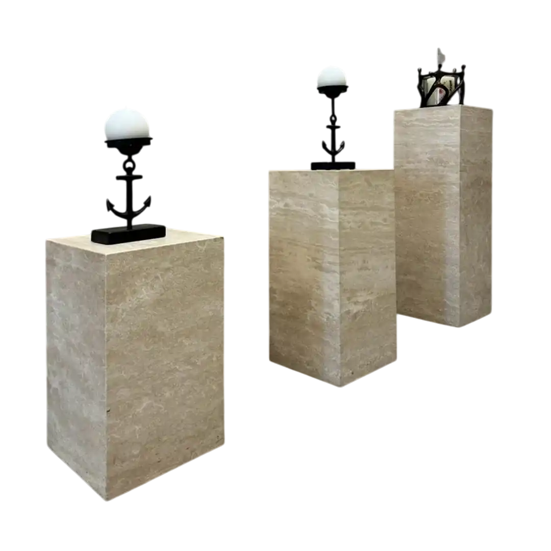 Luxury Plinth Table Set UAE| Travertine Furniture Dubai | Elegant ...