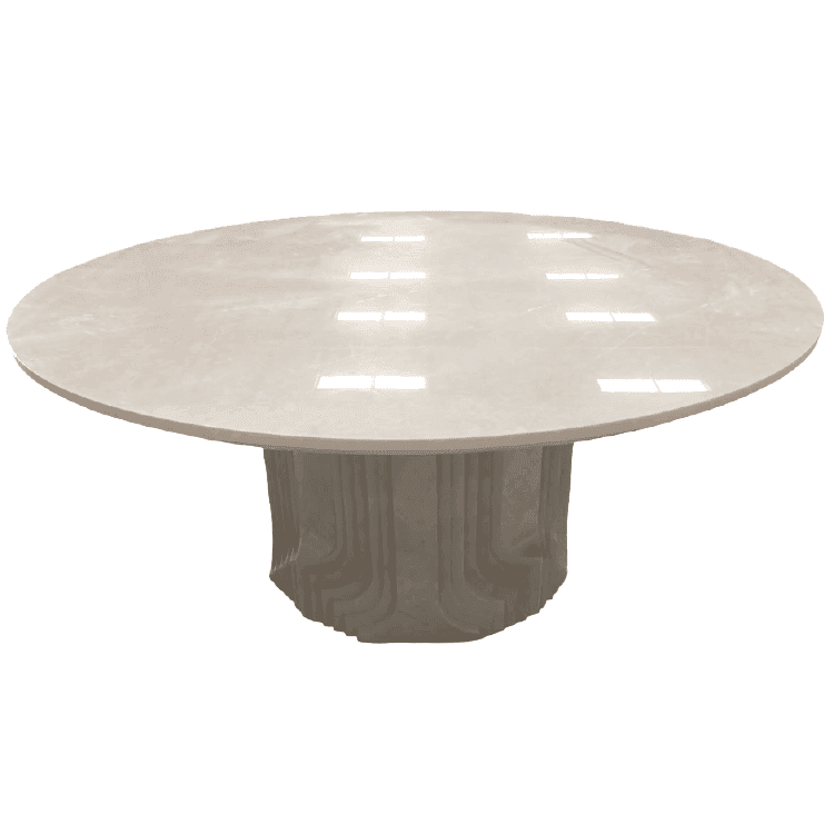 Trissa Round Marble Dining Table in UAE | Grey Marble Dining Table in ...