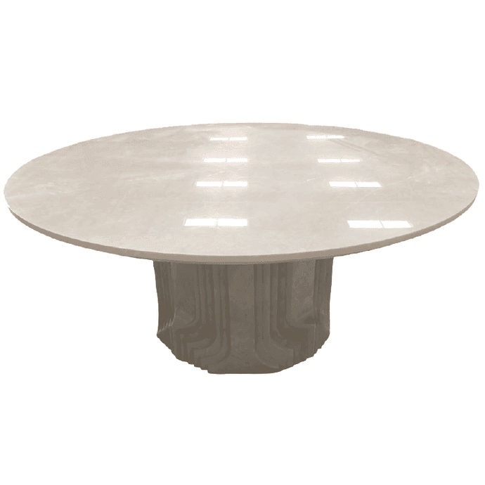 Trissa Round Marble Dining Table in UAE | Grey Marble Dining Table in ...